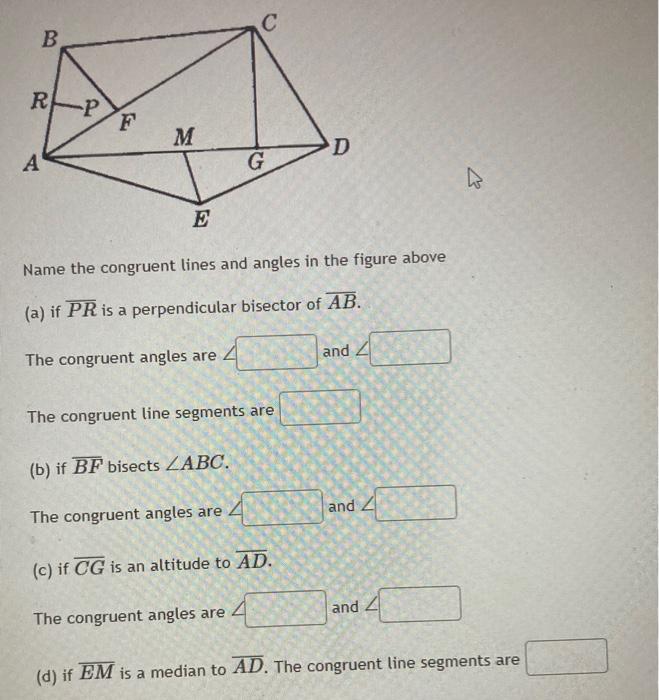 Solved Name the congruent lines and angles in the figure | Chegg.com