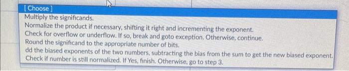 Solved What are the steps needed to multiply two floating | Chegg.com