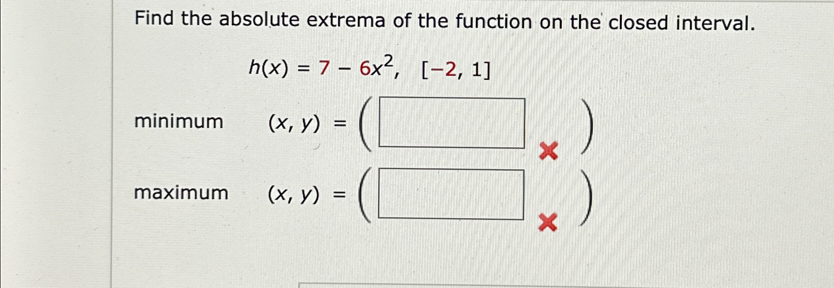 Solved Find the absolute extrema of the function on the | Chegg.com