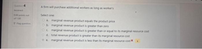 Solved The additional output produced by employing one | Chegg.com