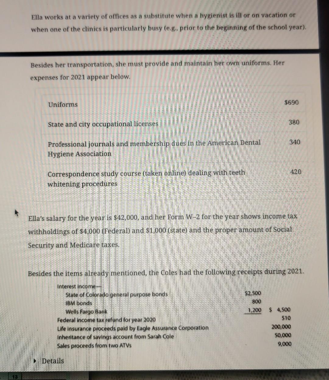 Solved Tax Forms Problem David R. and Ella M. Cole (ages 39 | Chegg.com