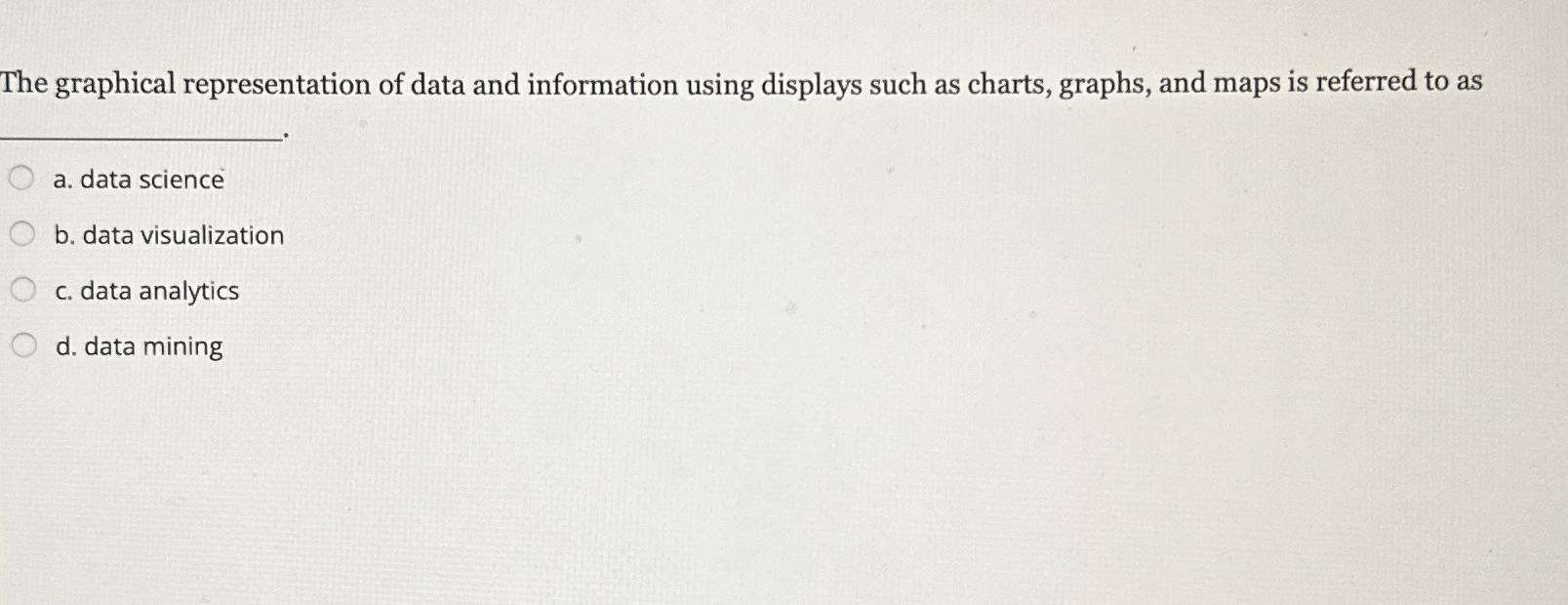 Solved The graphical representation of data and information | Chegg.com