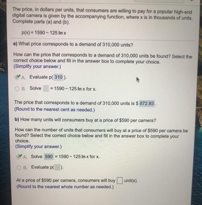 Solved The price, in dollars per units, that consumers are | Chegg.com