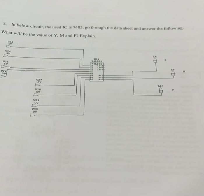 Solved 2. In below circuit, the used IC is 7485, go through | Chegg.com