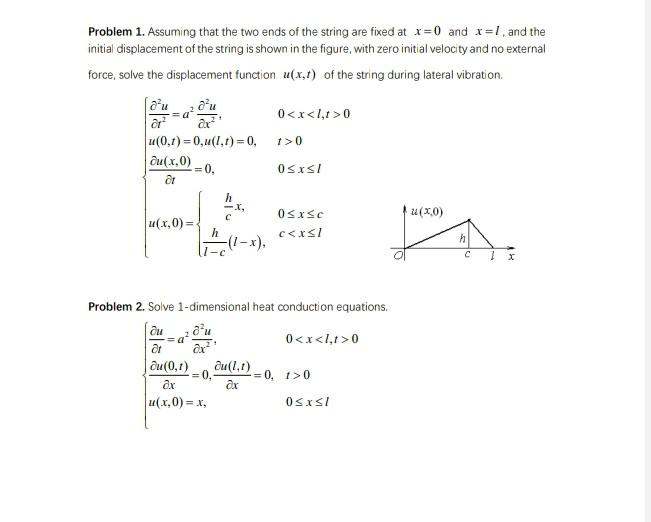 Solved Problem 1. Assuming that the two ends of the string | Chegg.com