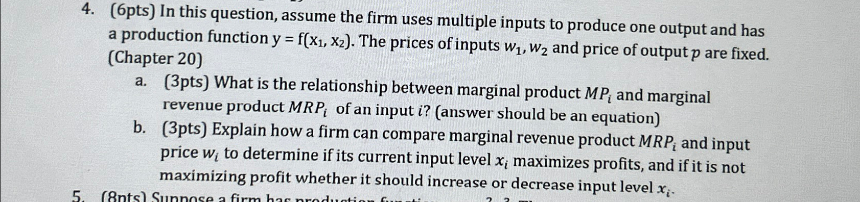 Solved (6pts) ﻿In this question, assume the firm uses | Chegg.com