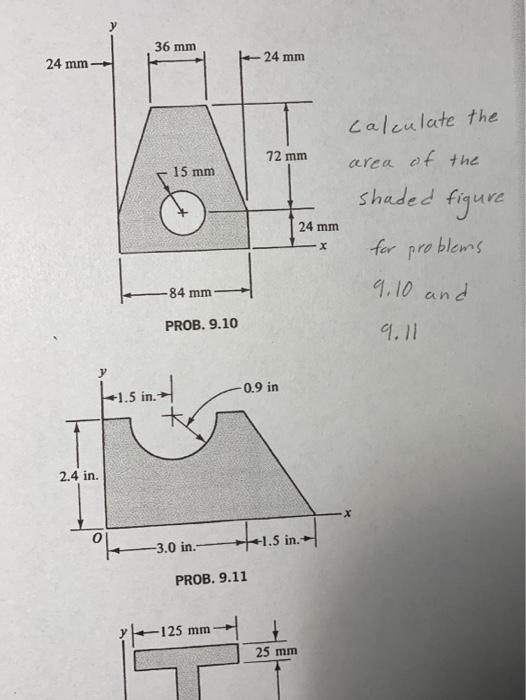 Solved 36 mm 24 mm 24 mm Calculate the 72 mm area of the 15 | Chegg.com
