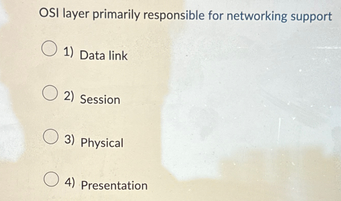 Solved OSI layer primarily responsible for networking | Chegg.com