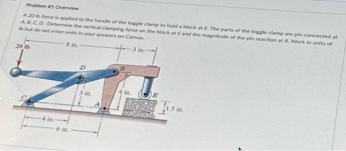 Solved determine the vertical clamping force from the toggle | Chegg.com