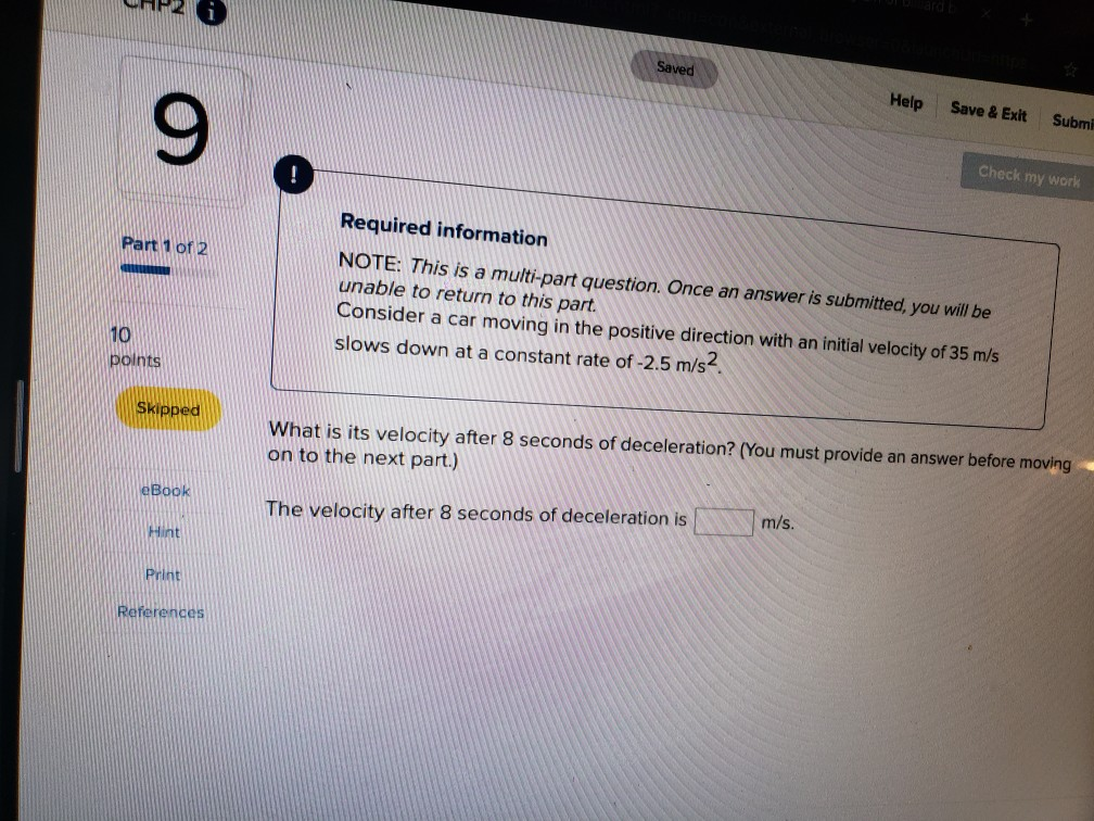 Solved Saved Help Save And Exit 9 Submi Check My Work Part 1 1938