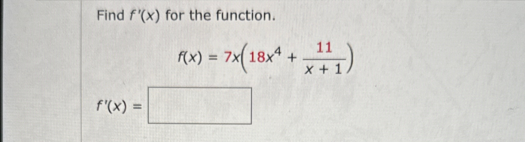 Solved Find f'(x) ﻿for the | Chegg.com
