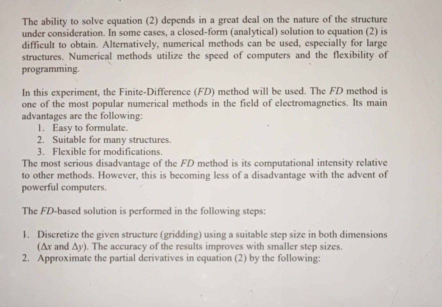 Solved SIMULATION OF ELECTRIC POTENTIAL BY APPLYING FD | Chegg.com