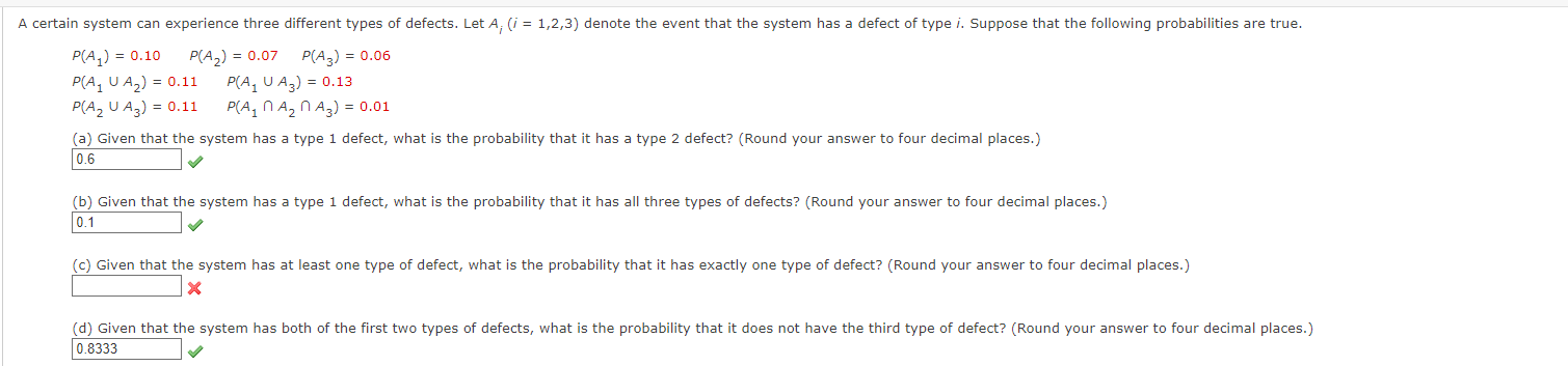 Solved A certain system can experience three different types | Chegg.com