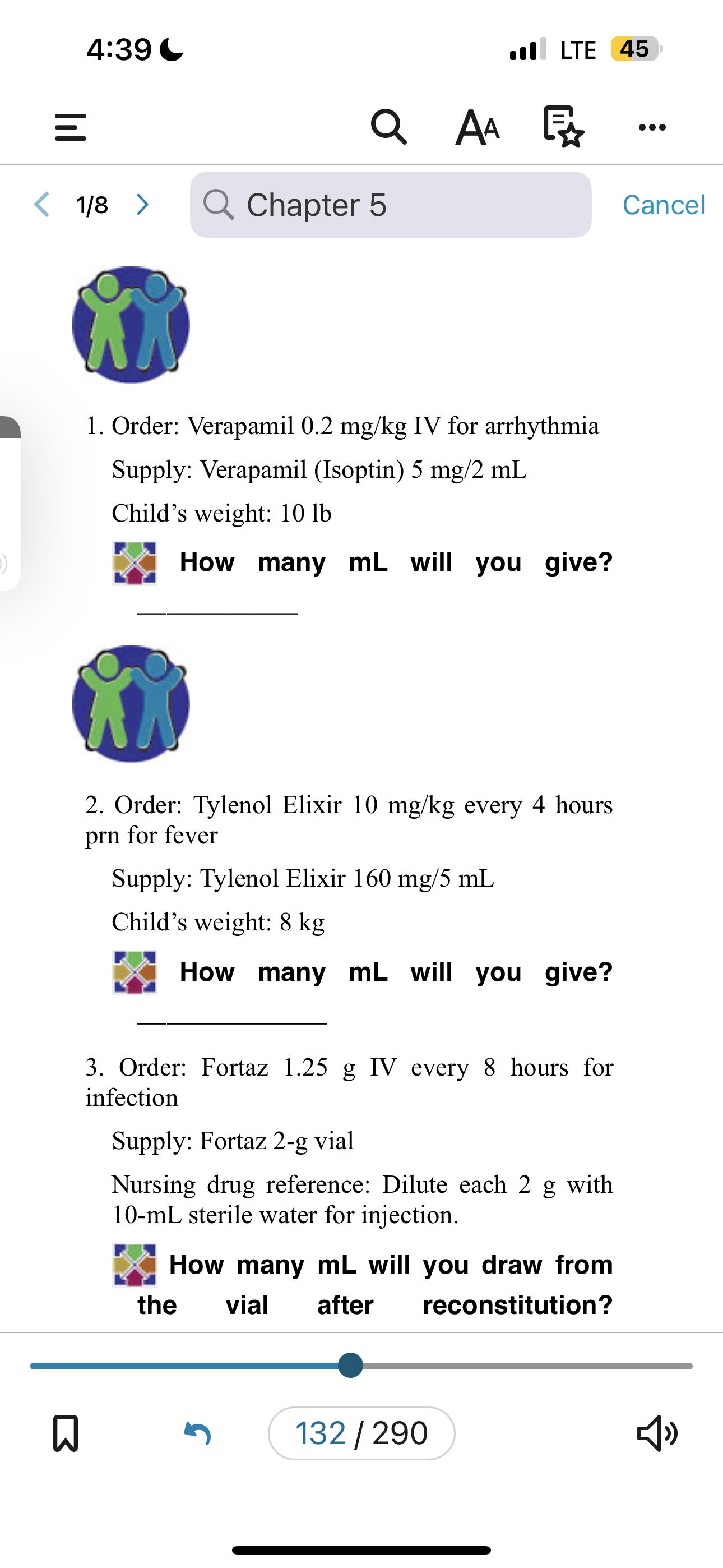 Solved 4:39LTE4518Chapter 5CancelOrder: Verapamil 0.2mgkg | Chegg.com
