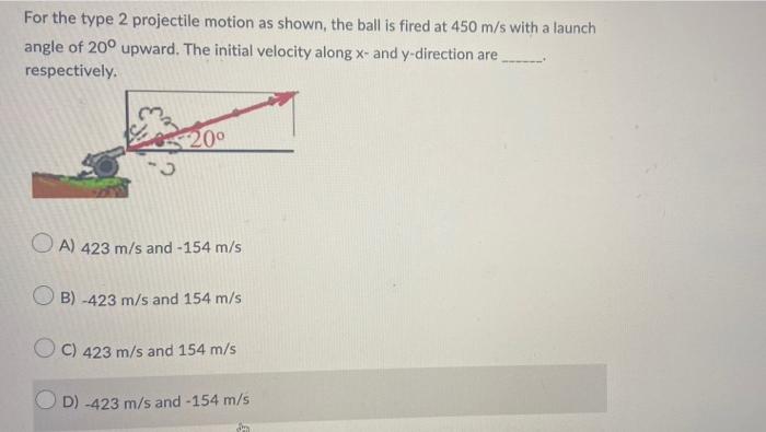 Solved For the type 1 projectile motion as shown, the | Chegg.com