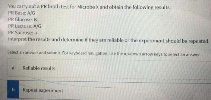 Solved You carry out a PR broth test for Microbe X and | Chegg.com