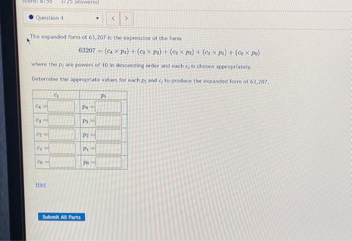 Solved The expanded form of 63,207 is the expression of the | Chegg.com
