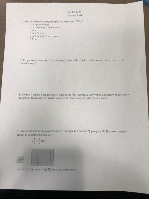 Solved MATH 1420 Homework #9 1. Which of the following | Chegg.com
