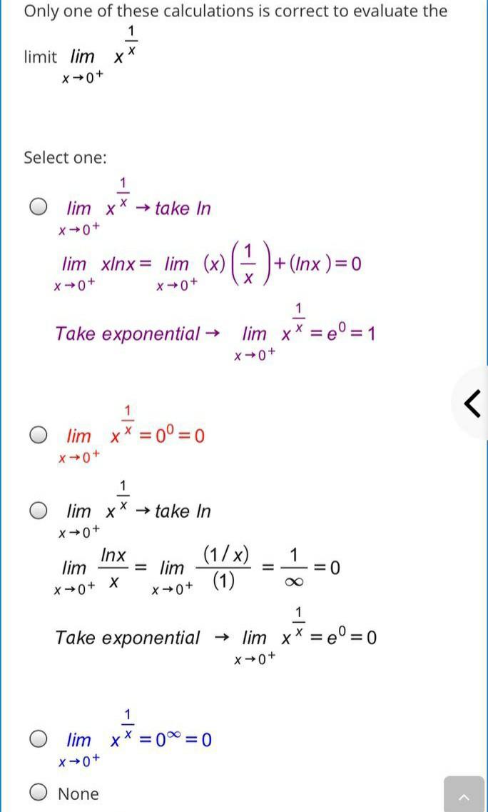 Solved Only one of these calculations is correct to evaluate | Chegg.com