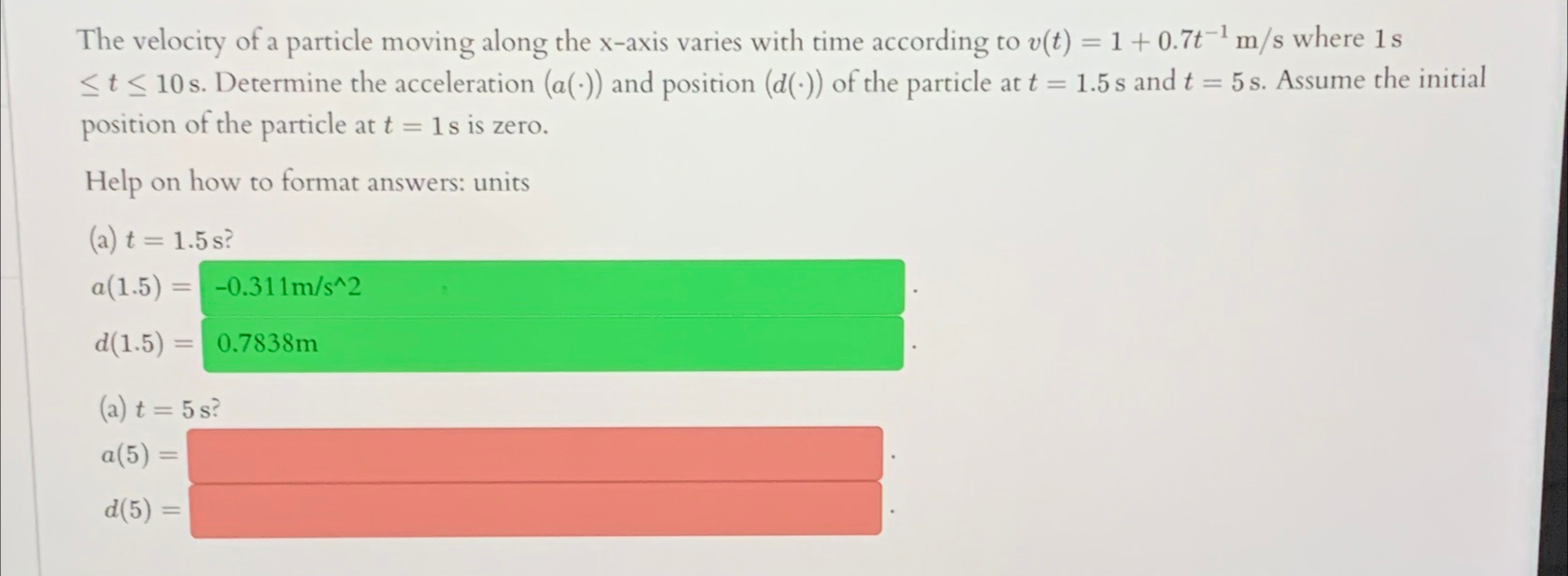 Solved The velocity of a particle moving along the x-axis | Chegg.com