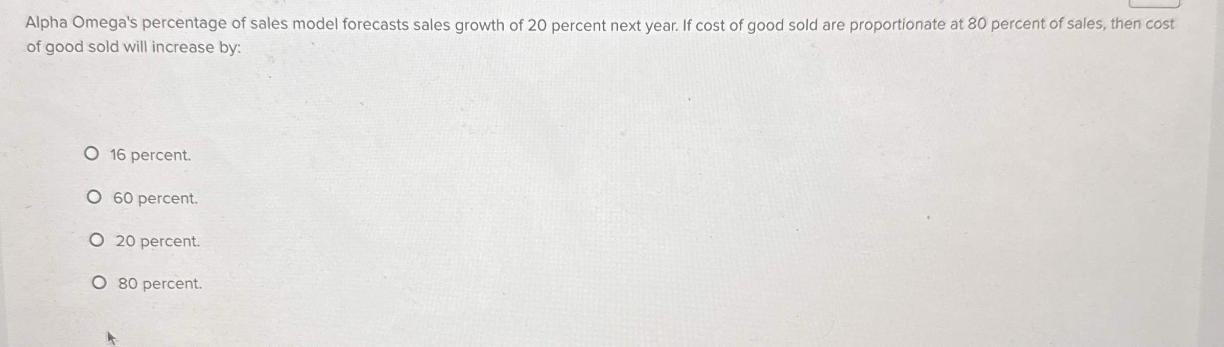 High Quality SOLUTION Alpha Omega's percentage of sales model forecasts | Chegg.com