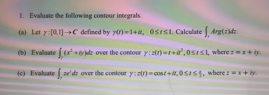 Solved Evaluate the following contour integrals.(a) ﻿Let | Chegg.com