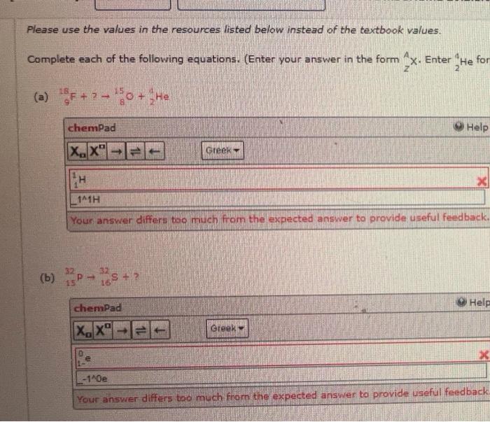 Solved Please use the values in the resources listed below | Chegg.com