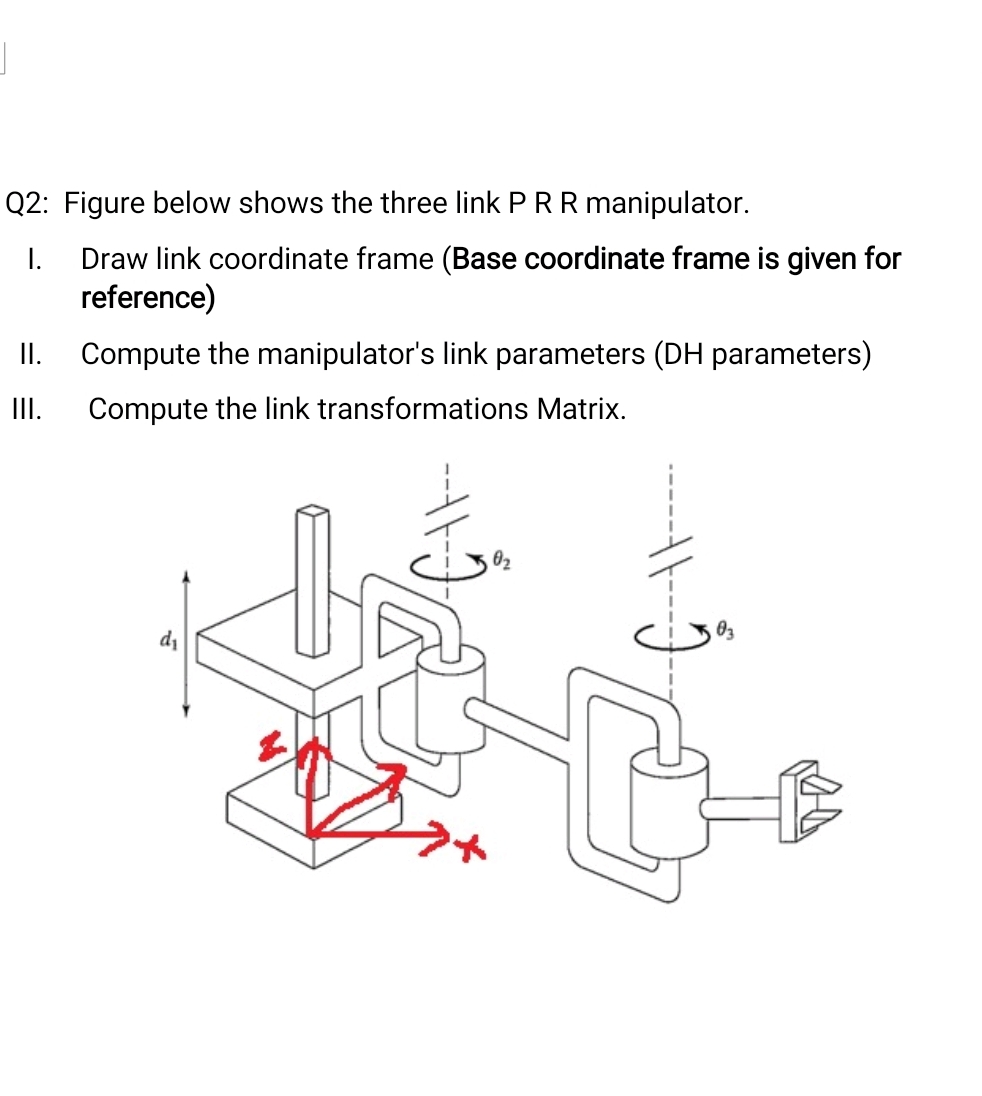 Q2: Figure below shows the three link P R R | Chegg.com