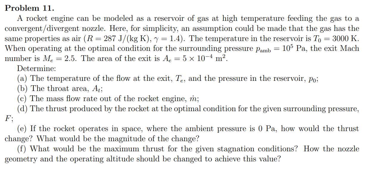 Solved A rocket engine can be modeled as a reservoir of gas | Chegg.com