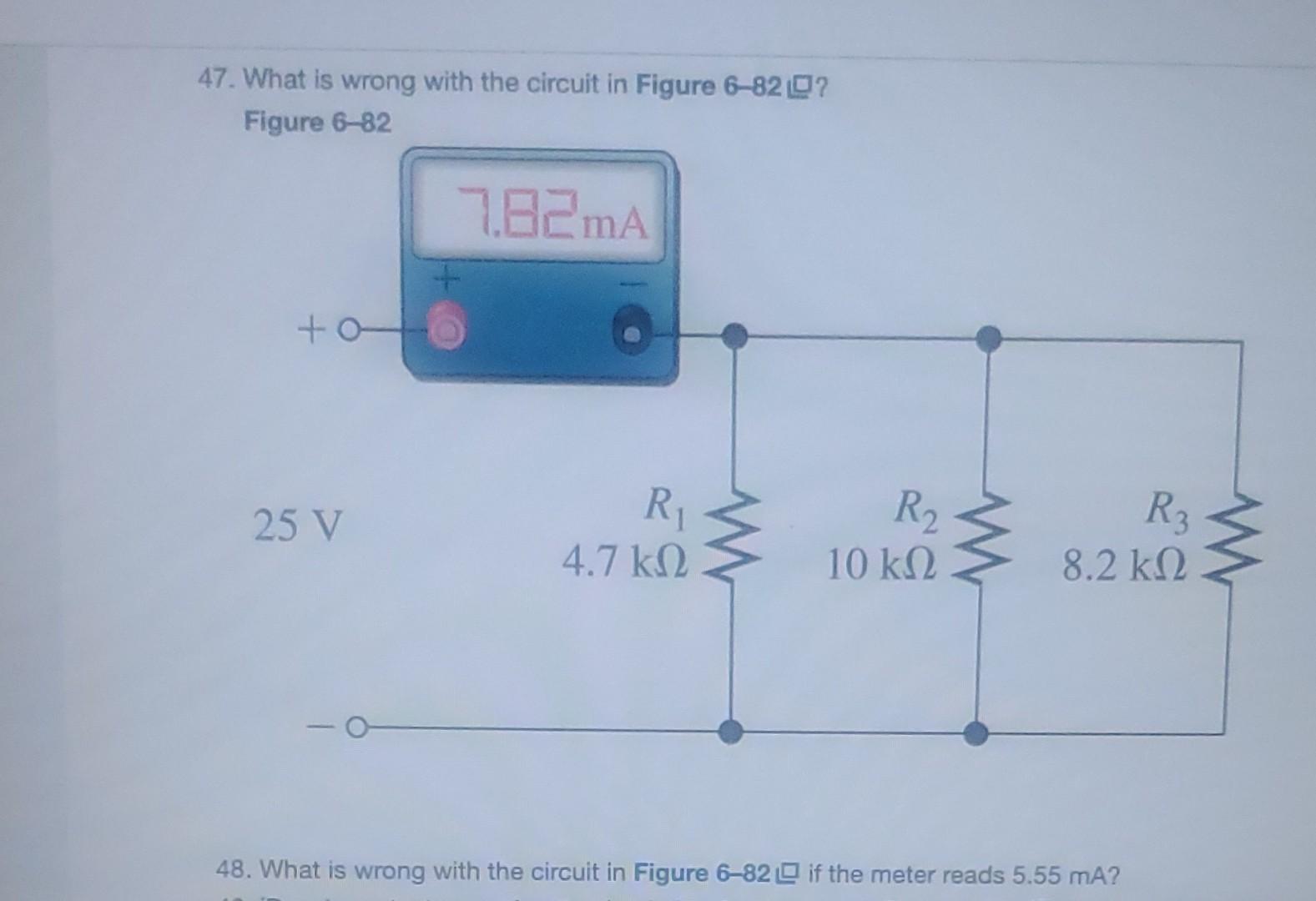 Solved 47. What is wrong with the circuit in Figure 6-820? | Chegg.com