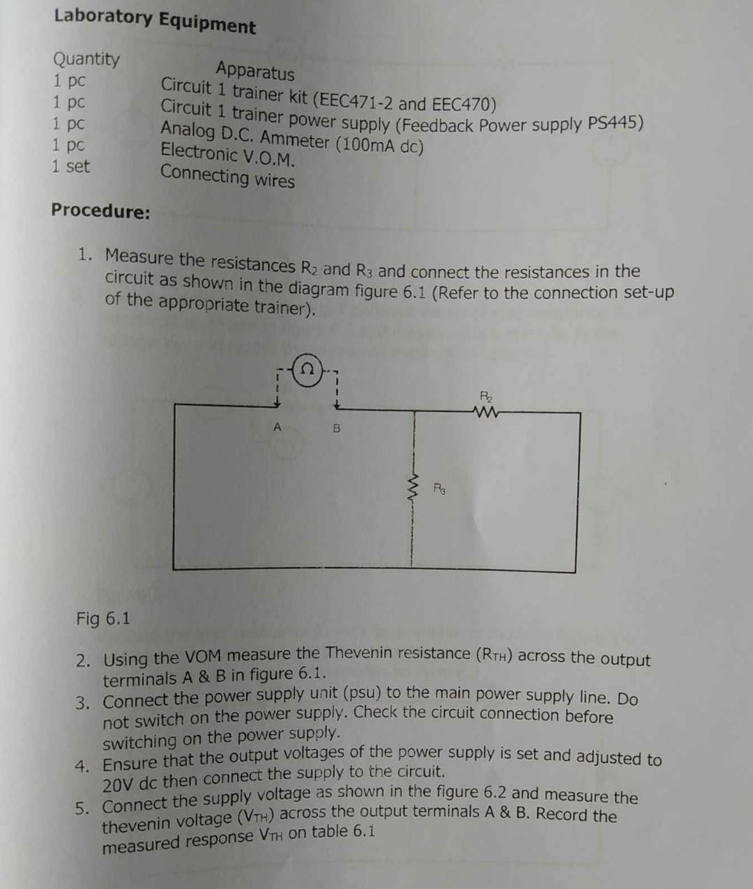 Solved Procedure: 1. Measure the resistances R2 and R3 and | Chegg.com