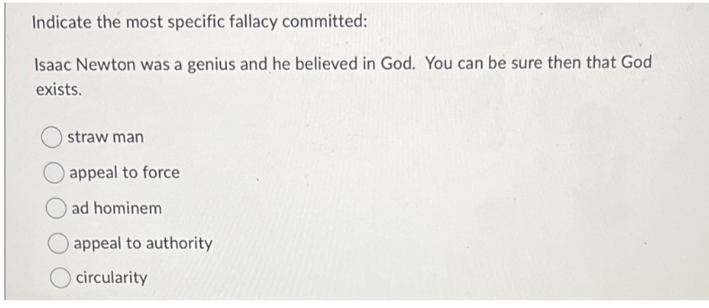 Solved Indicate the most specific fallacy committed:Isaac | Chegg.com