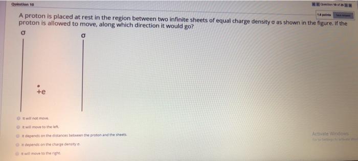 Solved LA Question to A proton is placed at rest in the | Chegg.com
