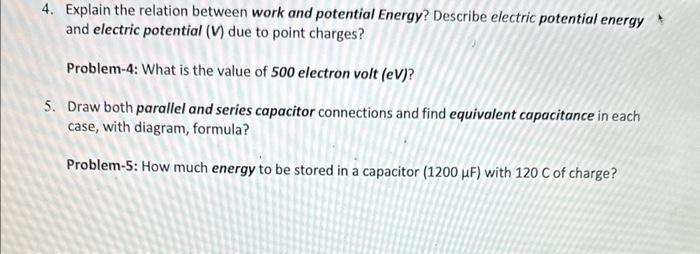 Solved 4. Explain the relation between work and potential | Chegg.com