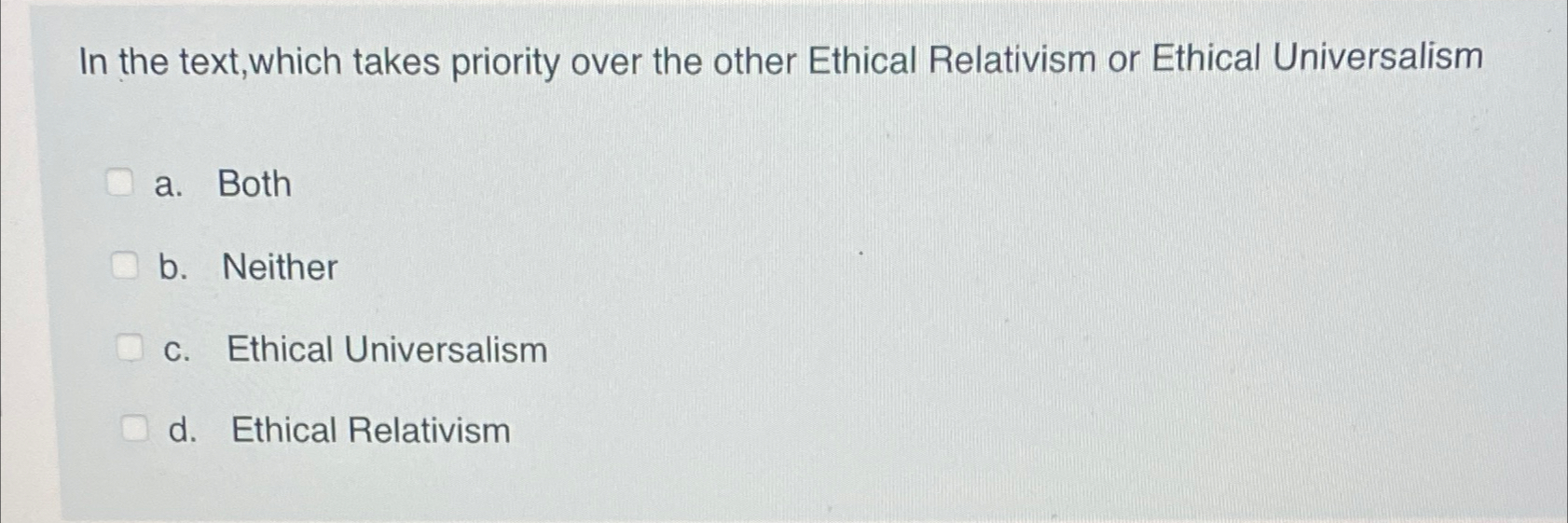 Solved In the text,which takes priority over the other | Chegg.com