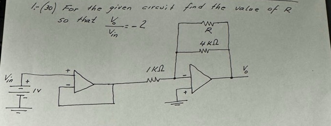 Solved 1-(30) ﻿For the given circuit find the value of R | Chegg.com