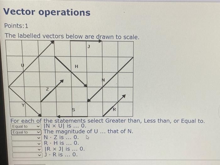 Solved Vector operations Points: 1 The labelled vectors | Chegg.com