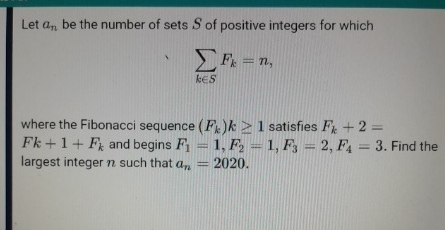 Solved Let an ﻿be the number of sets S ﻿of positive integers | Chegg.com