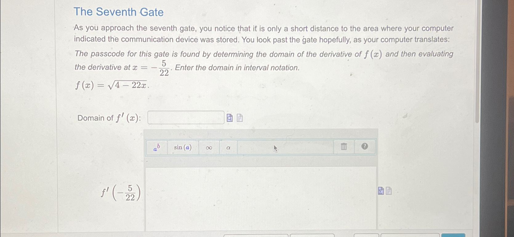 Solved The Seventh GateAs you approach the seventh gate, you | Chegg.com