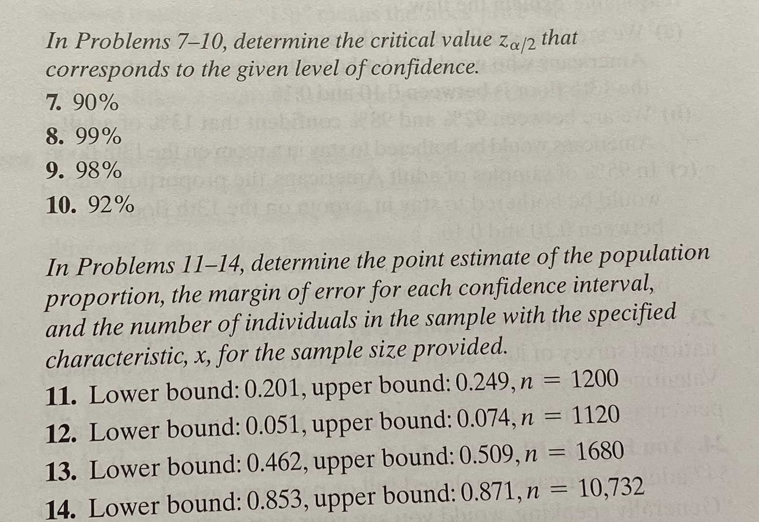 Solved In Problems 7-10, ﻿determine the critical value zα2 | Chegg.com