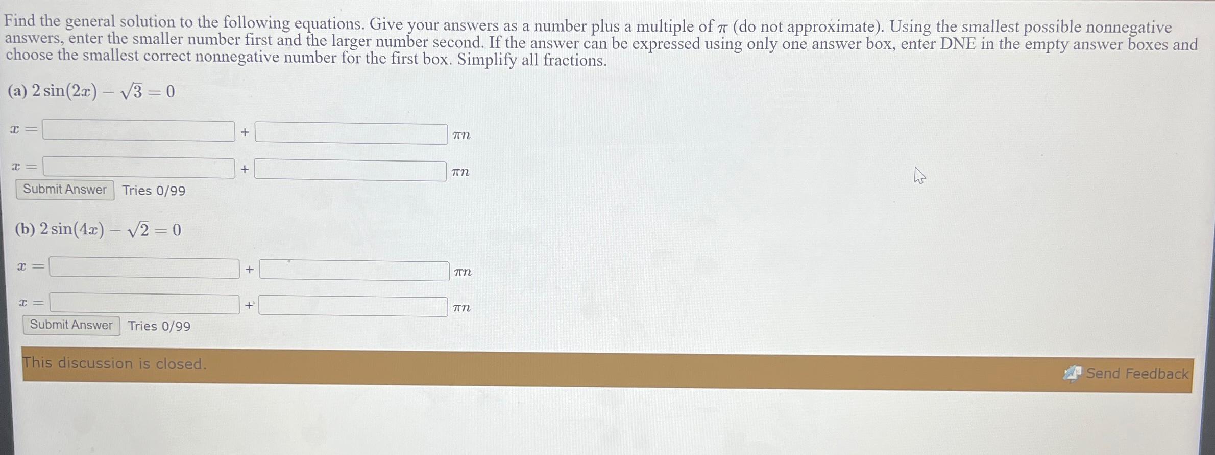 Solved Find the general solution to the following equations. | Chegg.com
