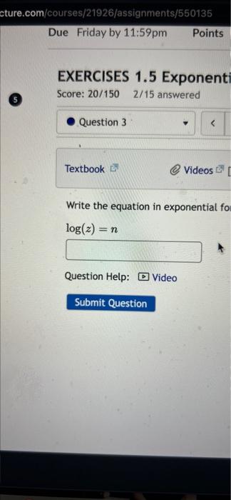 Solved cture.com/courses/21926/assignments/550135 Due Friday | Chegg.com