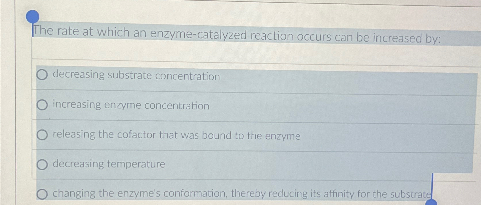 Solved The rate at which an enzyme-catalyzed reaction occurs | Chegg.com
