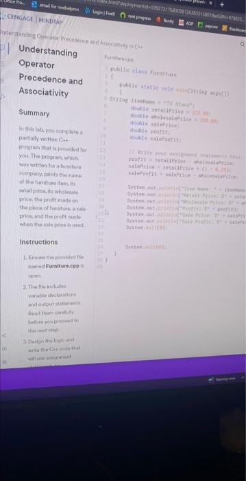 Solved CENGAGE MNDTAP ndersaning Operatoir Preceed Operator | Chegg.com