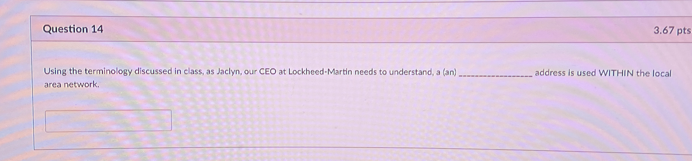 Solved Question 143.67 ﻿ptsUsing the terminology discussed | Chegg.com