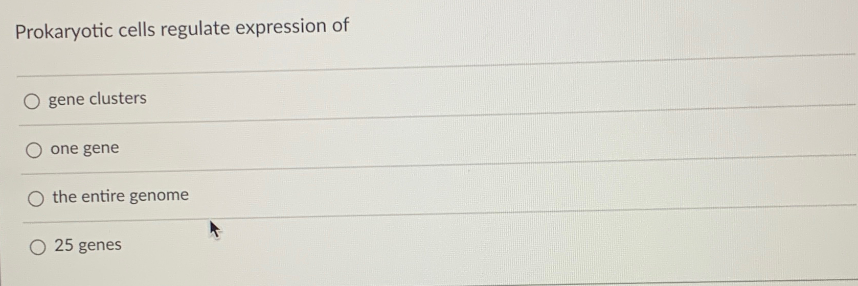 Solved Prokaryotic cells regulate expression ofgene | Chegg.com