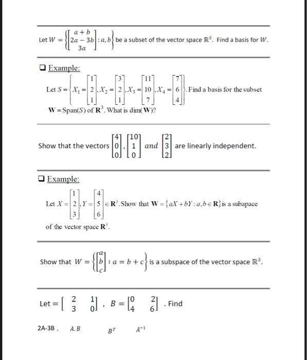 Example: Show that the mapping T:R3→R3 defined by | Chegg.com