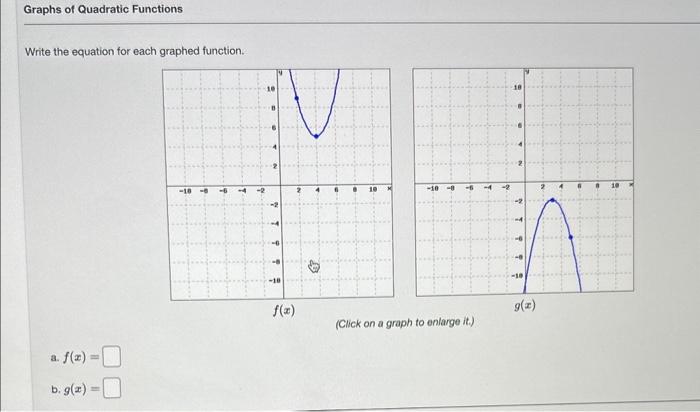 Solved Write the equation for each graphed function. (Click | Chegg.com