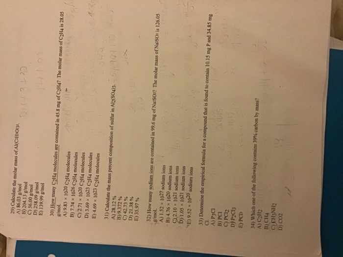 Solved Dul+3+37 29) Calculate the molar mass of Al( C O2). | Chegg.com