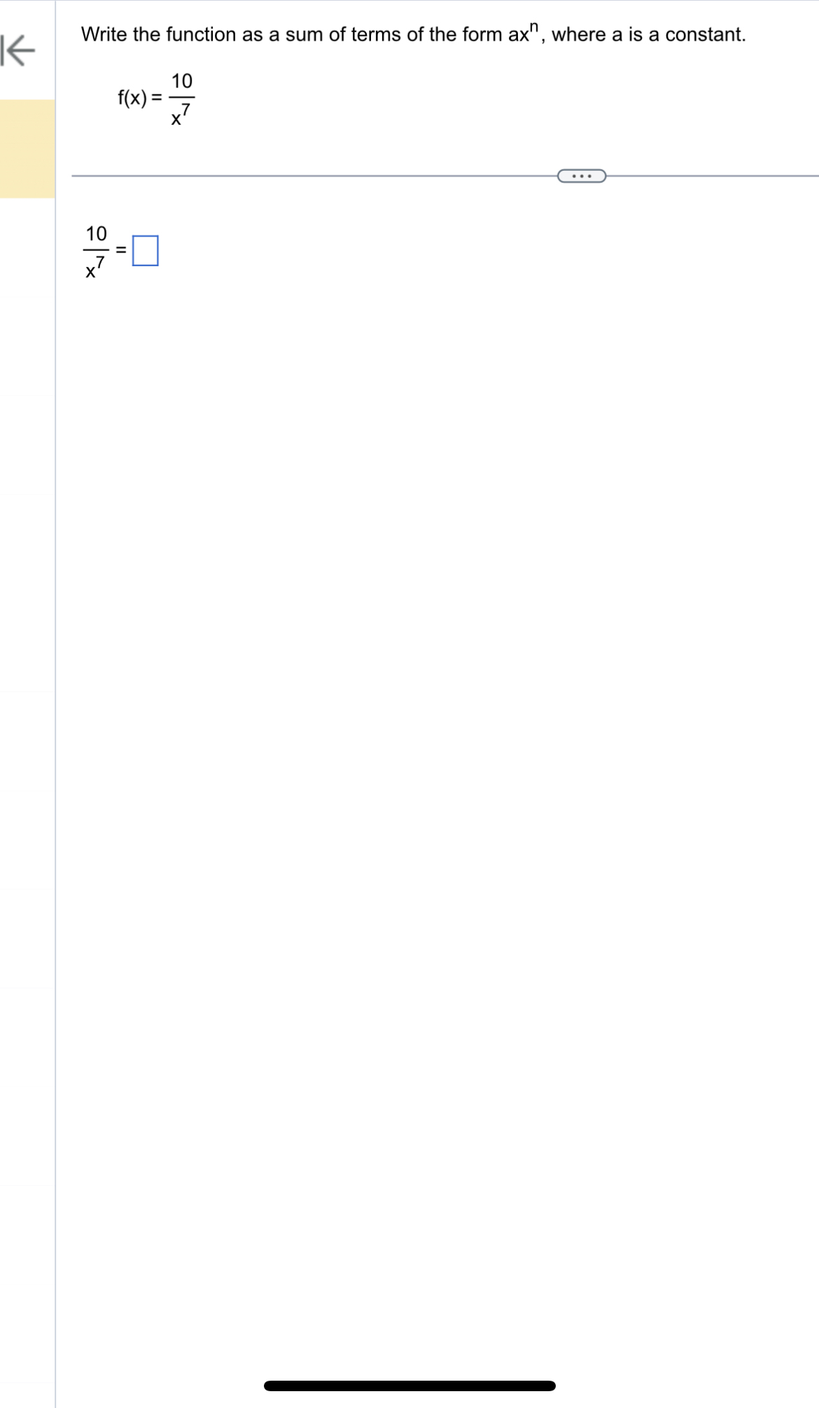 Solved Write the function as a sum of terms of the form axn, | Chegg.com